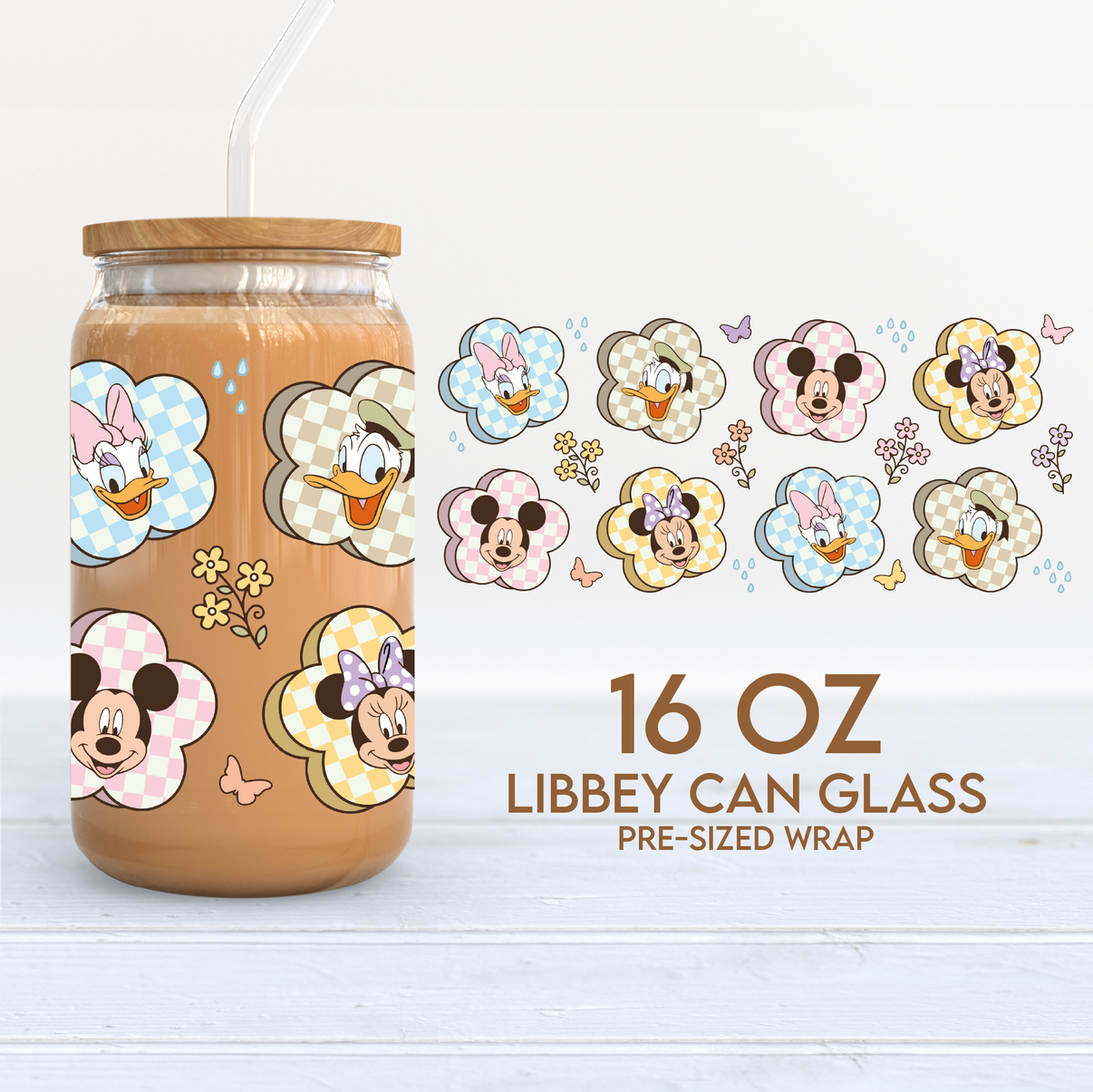 Spring Mouse Characters Cup Wrap | 16oz Libbey Can Glass | Spring Flow ...
